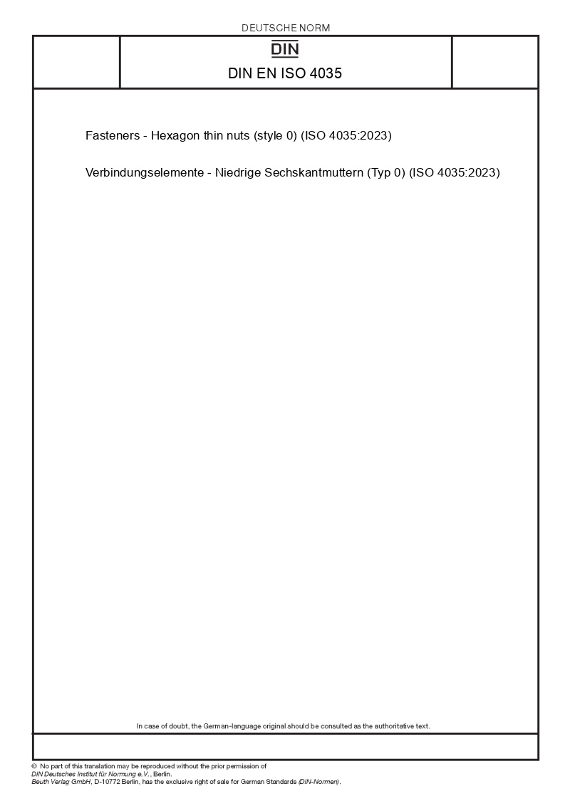 DIN EN ISO 4035 - Technické normy