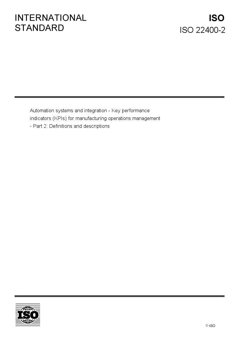 ISO 22400-2 - Technické normy