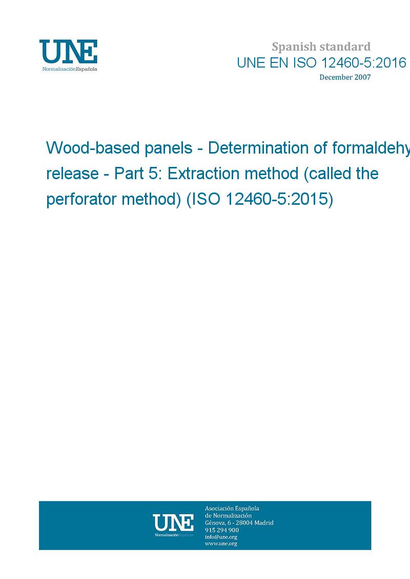 UNE EN ISO 12460-5:2016 Wood-based panels - Determination of ...