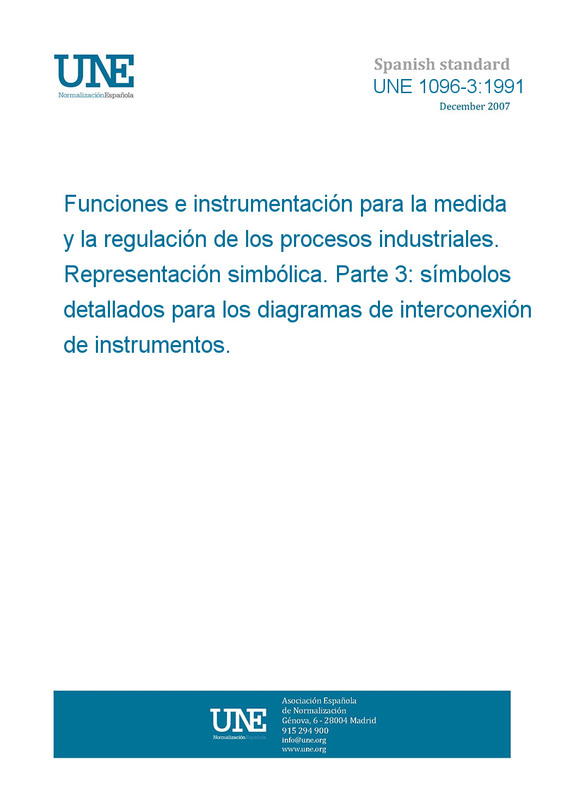 UNE 1096-3:1991 PROCESS MEASUREMENT CONTROL FUNCTIONS AND ...