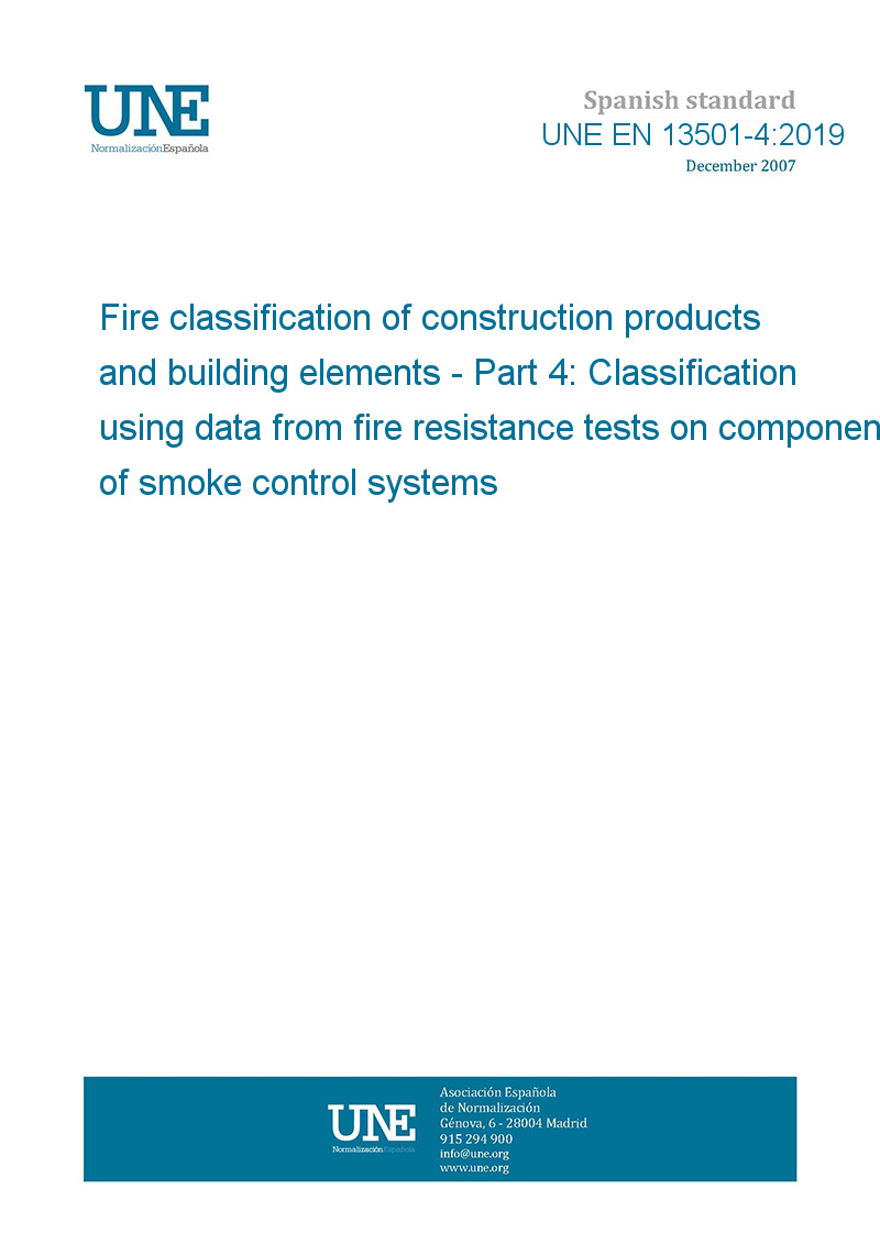 UNE EN 13501-4:2019 Fire classification of construction products and ...