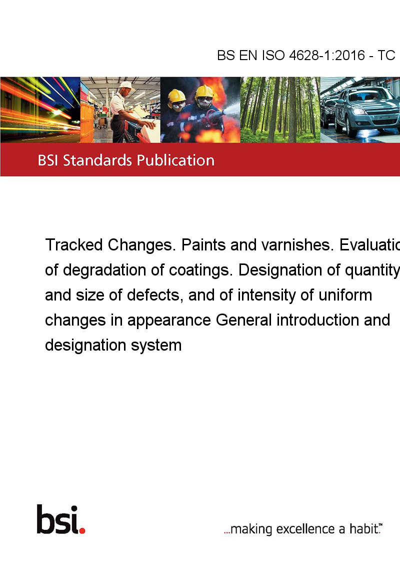 BS EN ISO 4628-1:2016 - TC Tracked Changes. Paints and varnishes ...