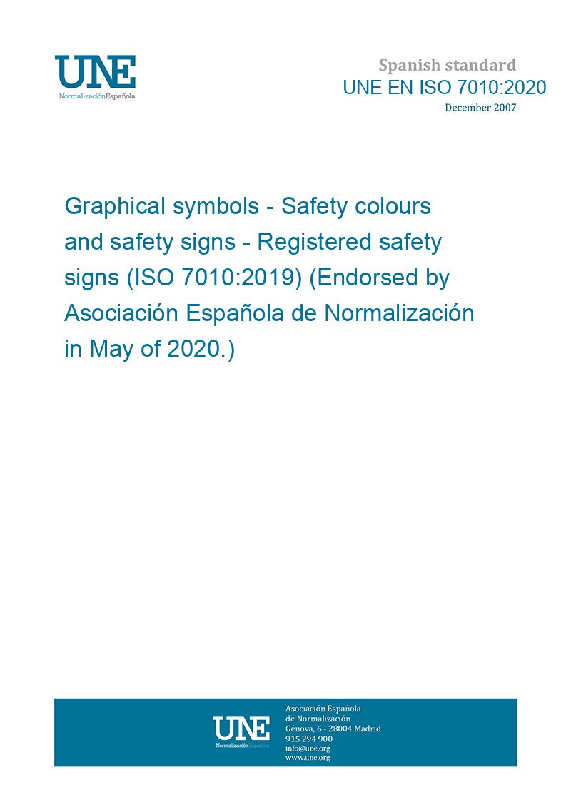 UNE EN ISO 7010:2020 Graphical symbols - Safety colours and safety ...